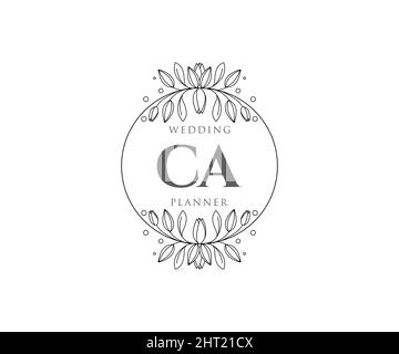 CA Initials letter Wedding monogram logos collection, hand drawn modern ...