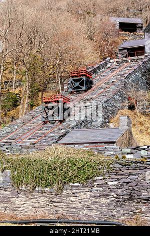 Vivyan Slate Quarry V2 table incline carries two narrow gauge waggons ...