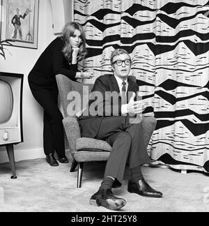 Actor Michael Caine pictured with French actress Miss Elizabeth Ercy in ...