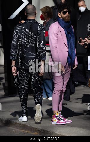 Milan, Italy. 26th Feb, 2022. Milan, Milan Fashion Week, Women Fall ...