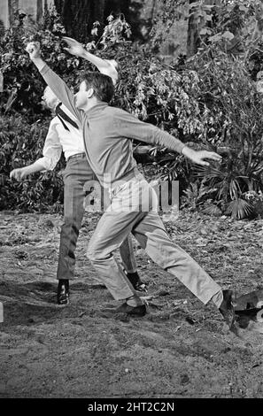 Derek Ware fight co-ordinator runs through the fight scene with the ...