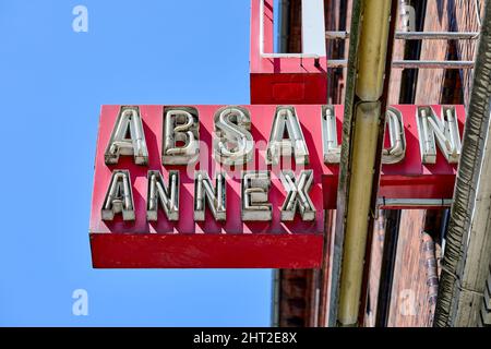 Hotel Absalon, sign; Helgolandsgade, Copenhagen, Denmark Stock Photo ...