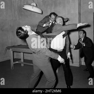 Actor Patrick McGoohan filming a new series of Danger Man at Shepperton ...