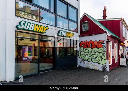 Subway Storefront and Sign in Reykjavik, Iceland Stock Photo - Alamy