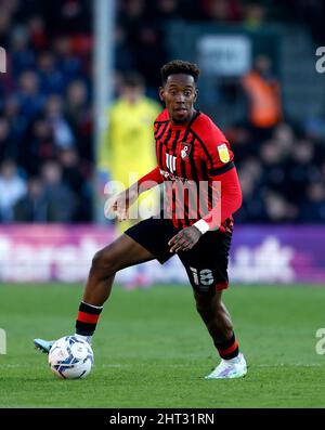 Bournemouth's Jamal Lowe in action during the Sky Bet Championship ...