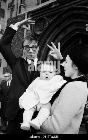 Maxwell, the son of Roy Hudd and his wife Ann, is christened at Croydon ...