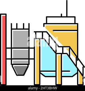 mineral processing plant line icon vector illustration Stock Vector ...