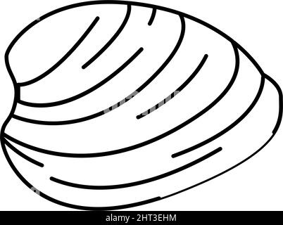 ocean quahog clam line icon vector illustration Stock Vector Image ...