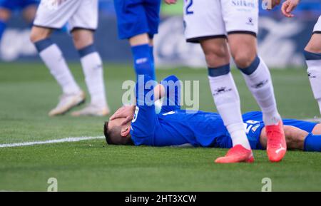 Getafe, Spain. 26th Feb, 2022. La Liga Spanish La Liga soccer match ...