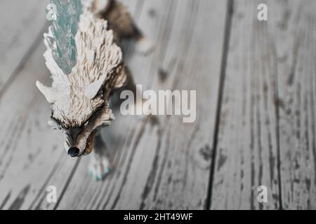Schleich snow wolf from eldrador creatures Stock Photo - Alamy