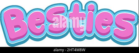 Besties word logo on white background illustration Stock Vector Image ...
