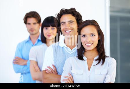 Entrepreneurs standing in line Stock Photo - Alamy