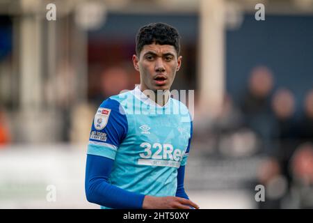 Luke Plange #48 of Derby County scores to make it 1–0 Stock Photo - Alamy