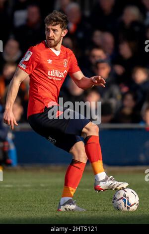 Luton, UK. 26th Feb, 2022. Referee Andy Woolmer (C) and Assistant ...