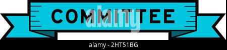 Ribbon label banner with word committee in red color on white ...