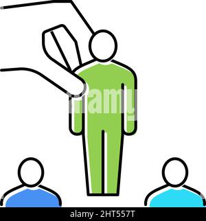reshuffle of workers color icon vector illustration Stock Vector Image ...