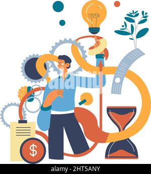 Success of new discovery and creative idea vector illustration. Cartoon ...