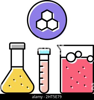 chemical substrate pharmaceutical production color icon vector ...