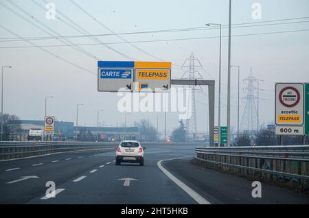 Closeup of street signs in Milan, Italy Stock Photo - Alamy
