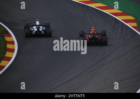 Ferrari formula 1 truck on the road at Circuit de Spa-Francorchamps ...