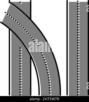road multilevel interchange line icon vector illustration Stock Vector ...