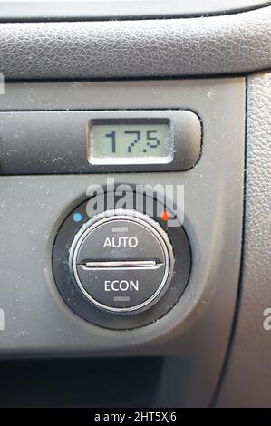 Closeup shot of the digital screen of option button in a car Stock ...