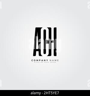 A Vector Illustration of ACH Monogram Initial Real Estate Sign in white ...