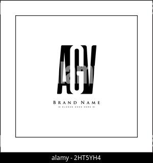 AGV letter logo design in six style. AGV polygon, circle, triangle ...