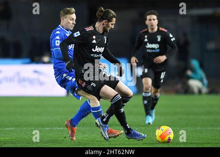 Adrien Rabiot of Juventus Szymon Zurkowski of Empoli during football ...