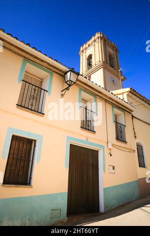 Bolulla, Alicante, Spain- February 4, 2022: Narrow Street and typical ...