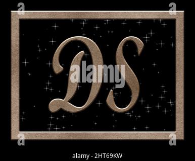 Signature with the two capital letters DS , contur Stock Photo - Alamy