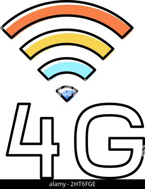 4g internet networking color icon vector illustration Stock Vector ...
