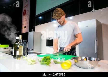 Chef doing a demonstration at Food and Wine Expo in Johannesburg, South ...