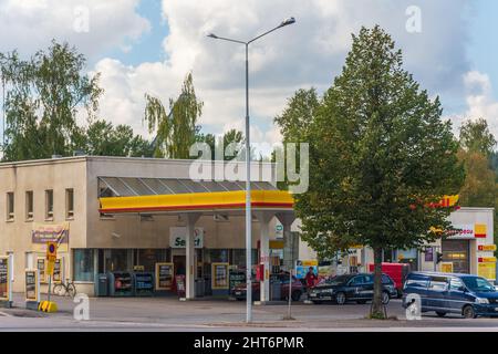 Old Shell Select sevice station and snack bar in Lahti Finland Stock ...