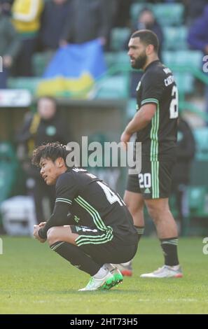 Celtic's Reo Hatate during the cinch Premiership match at Celtic Park ...
