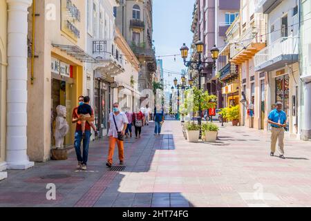 Dominican Republic, colorful colonial streets of Puerto Plata and Dona ...