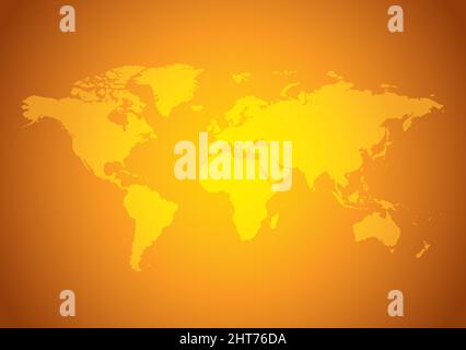 World map orange color vector Stock Vector Image & Art - Alamy