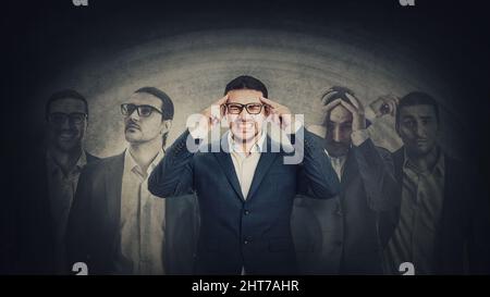 Mental health, personality disorder, schizophrenia or bipolar. Portrait ...