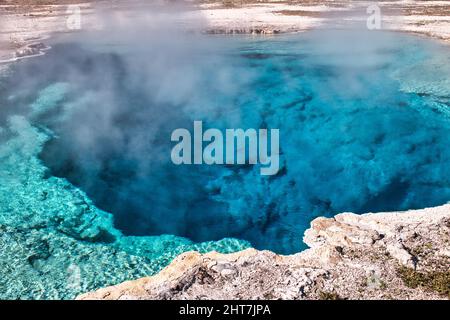 Closeup of sulfur pit in Yellowstone Park Stock Photo - Alamy