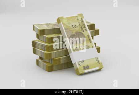 Indian Rupee Currency Note Bundles in Shape of Ladder Stairs, isolated ...
