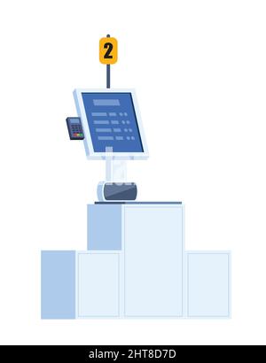 Isometric self-service cashier Vector illustration Stock Vector Image & Art - Alamy