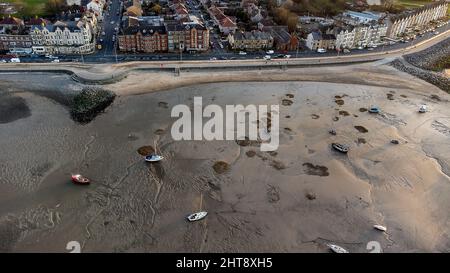 Morecambe Beach Aerial Photography Seafront Fun Fair Stock Photo - Alamy