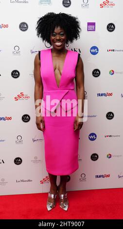 Akiya Henry attending the WhatsOnStage Awards at the Prince Of Wales ...