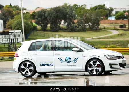 Beautiful view of a white VW advanced driving instruction at Kyalami ...