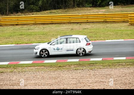 Beautiful view of a white VW advanced driving instruction at Kyalami ...