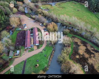 Aerial view of Taverham village located in England Stock Photo - Alamy
