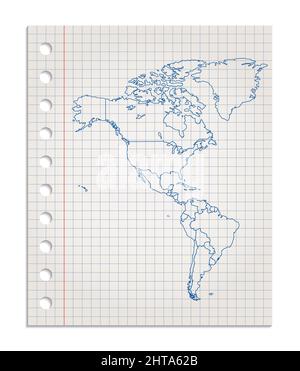 Realistic sheet of squared paper from a exercise book, paper torn from ...