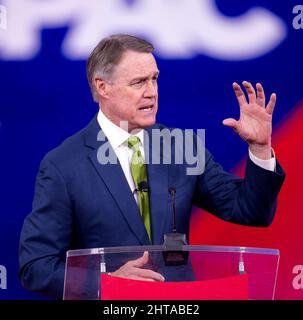 Orlando, Florida, USA. 27th Feb, 2022. DAVID PERDUE speaks at the 2022 ...