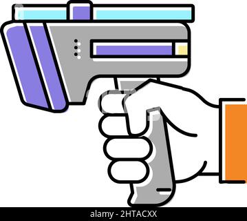 laser gun for scan rfid line icon vector illustration Stock Vector ...