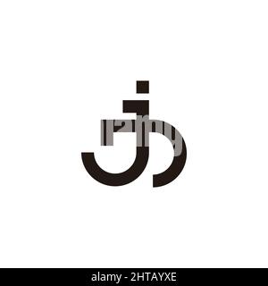 letter jd simple geometric linked line logo vector Stock Vector Image ...